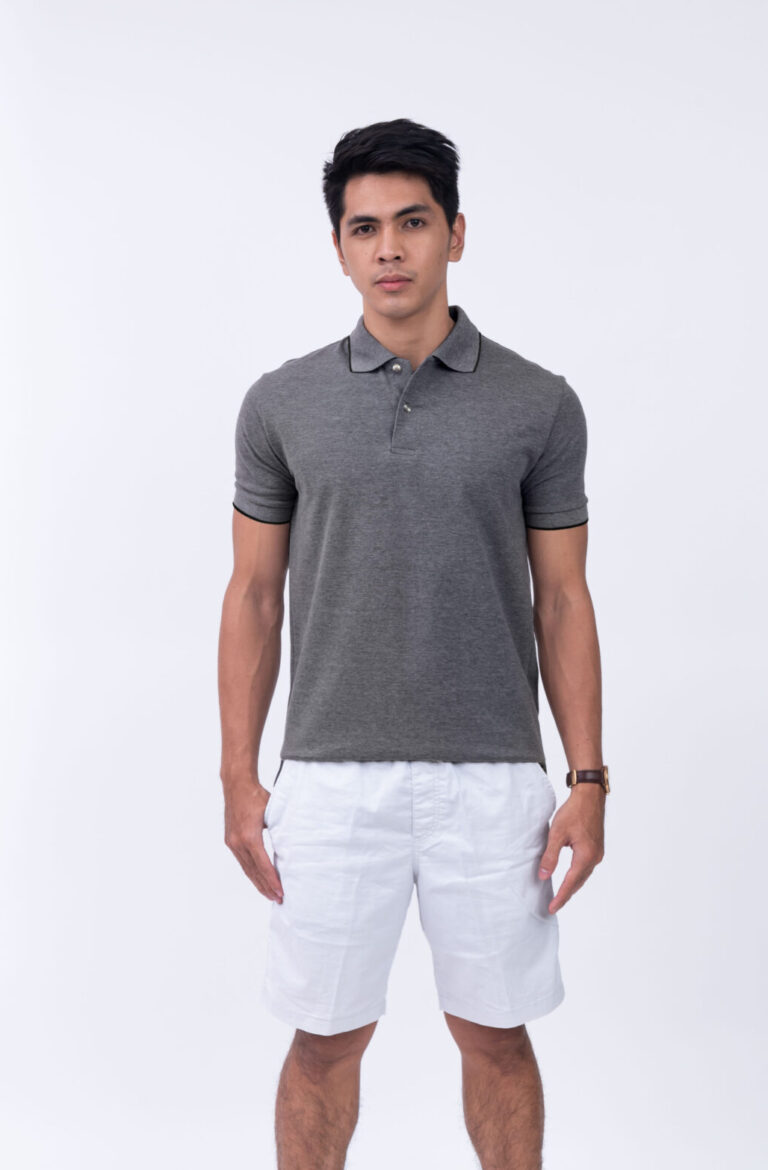 Stone Gray Line Polo Shirt for Sale Philippines